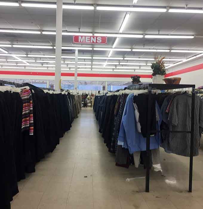 The men's section proves that looking sharp doesn't require spending your entire paycheck or explaining charges to your spouse.