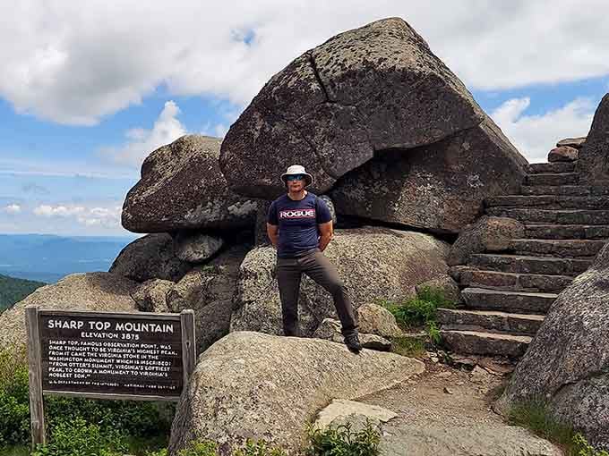 Conquering Sharp Top's summit earns you bragging rights and this iconic boulder photo op that'll make your friends jealous.