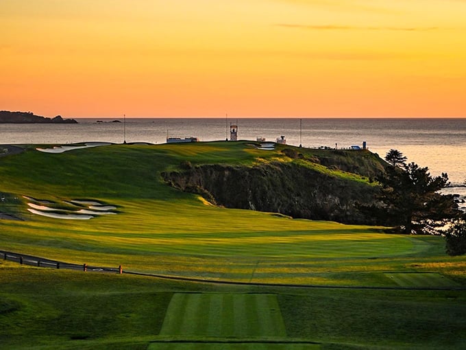 Golden hour turns Pebble Beach into something Ansel Adams would've photographed between golf rounds if he'd played.