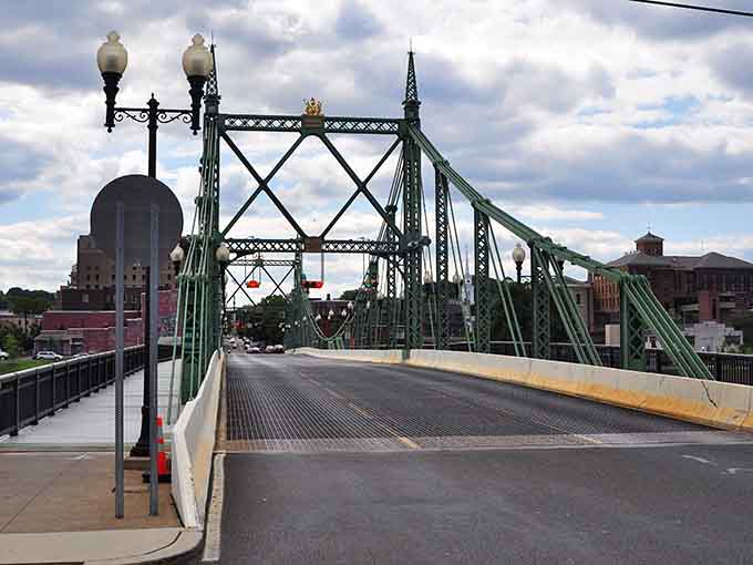 The historic Northampton Street Bridge connects New Jersey to Pennsylvania, making tax-free shopping just a quick stroll away.
