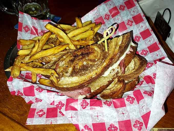 A smoked Reuben on grilled rye that's practically begging you to forget about your diet plans today.
