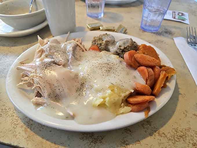 Turkey dinner with all the trimmings available any time of day? Now that's the kind of freedom our founding fathers intended.