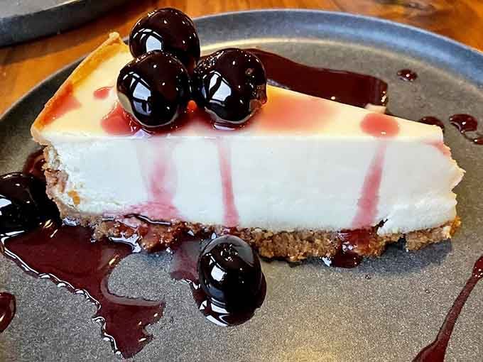 Cheesecake topped with glossy cherries, because sometimes dessert is the most important meal of the day.