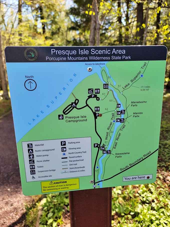 Trail maps are your best friend when multiple waterfalls are involved; think of it as a treasure map for adults.