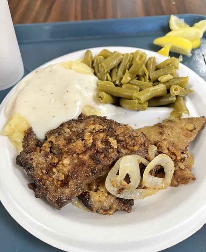 Beef liver and onions with green beans: comfort food that takes you straight back to simpler times.