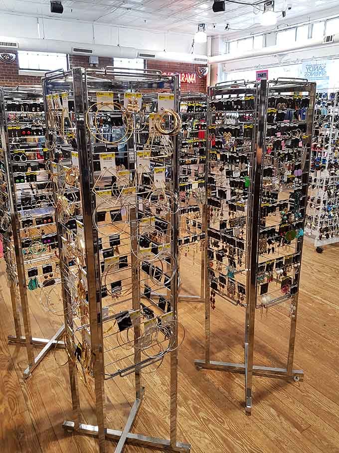 Jewelry displays so organized you'd think Marie Kondo herself came through here with a label maker.