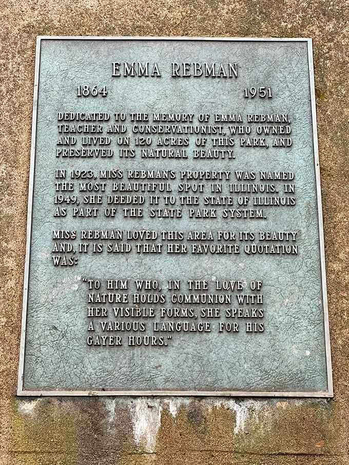 History meets nature here, reminding us that some people recognized Illinois beauty long before Instagram existed.