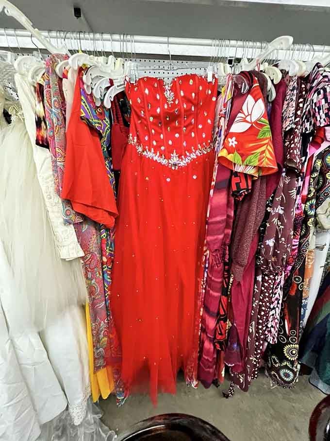 That red sequined number is just waiting for someone brave enough to bring disco back.