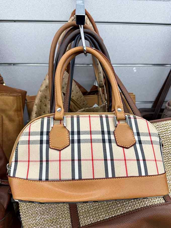 Designer-style handbags at thrift store prices mean you can look fancy without the financial guilt that usually follows.