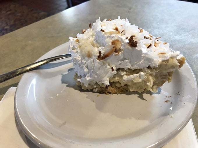 Coconut cream pie piled high with toasted flakes proves that sometimes more really is more, especially with dessert.