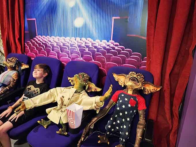 Even Gremlins need a movie night, settling into plush seats like they paid full admission price.