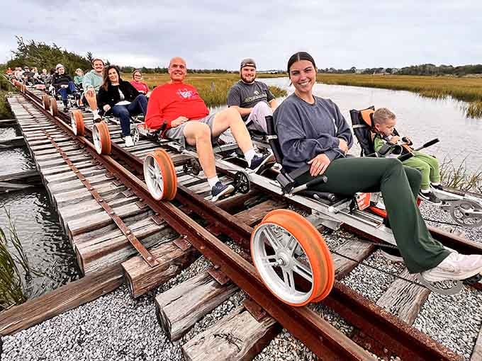 Smiles this genuine can't be faked, proof that pedaling beats scrolling through your phone any day.