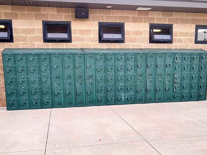 Secure lockers mean your car keys won't end up at the bottom of the pool.