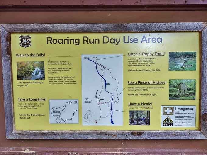 Study this map or just follow the sound of rushing water, either strategy works perfectly fine.