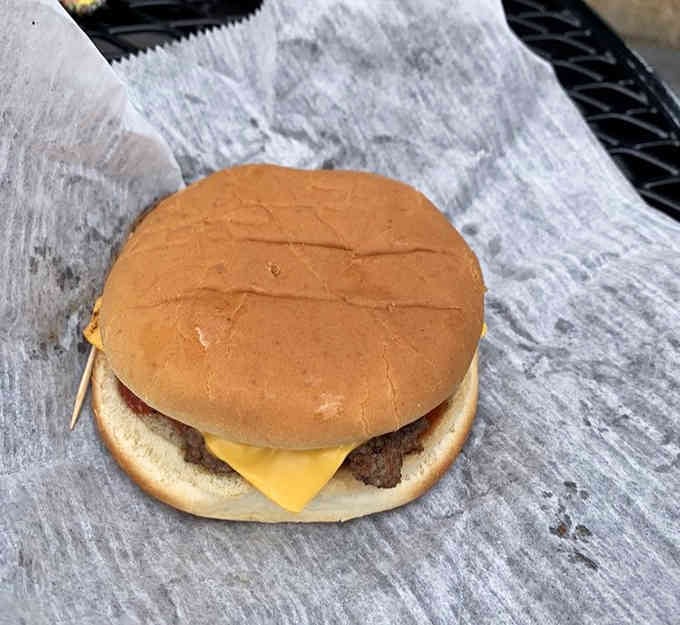 Six dollars buys this beauty, making every overpriced burger you've ever eaten feel like a personal betrayal.