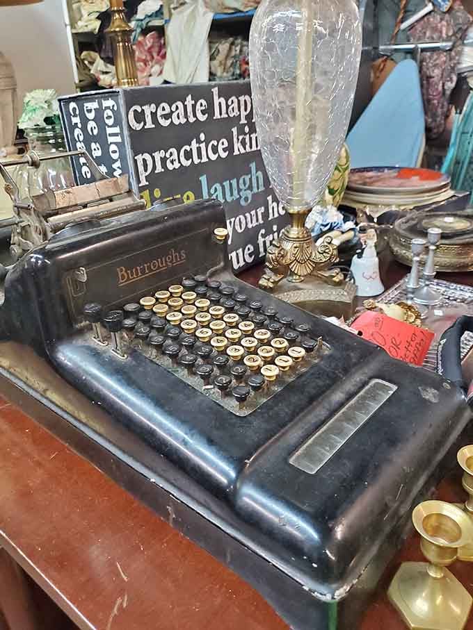 An antique Burroughs calculator that did math before "there's an app for that" became everyone's favorite phrase.