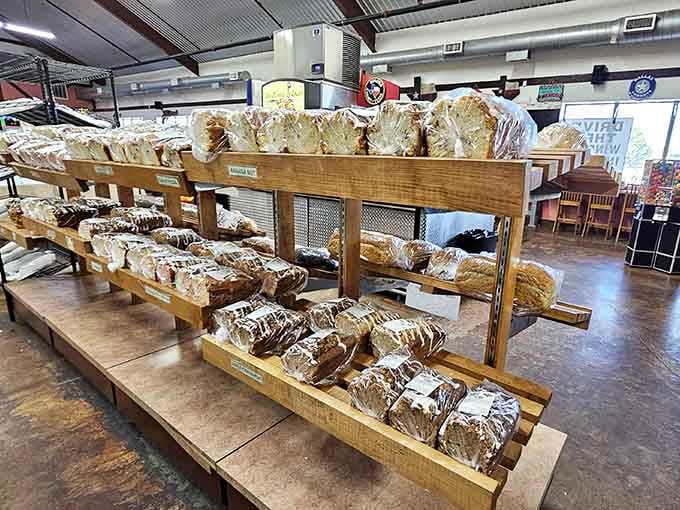 Loaves wrapped and waiting, proof that gas stations can absolutely compete with fancy bakeries when they put their minds to it.