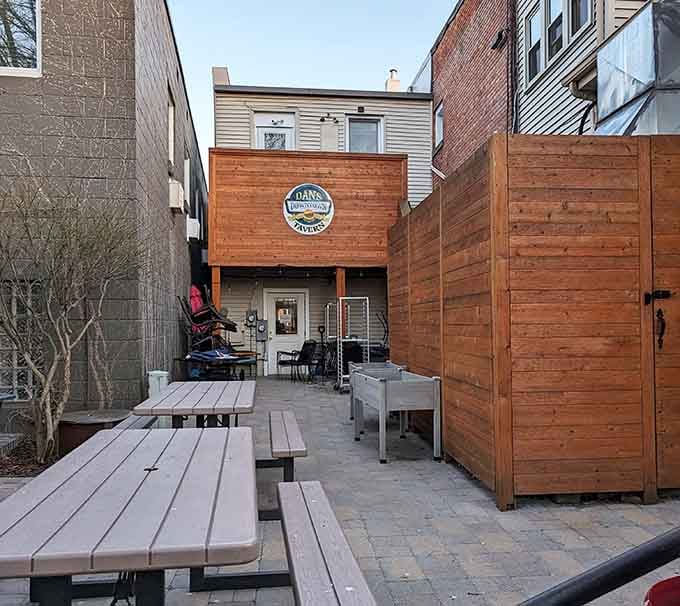 Dan's Downtown Tavern's patio offers the perfect spot for watching small-town life unfold over a cold beverage.