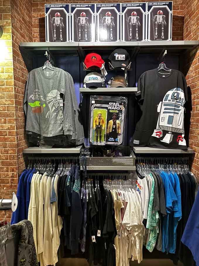 Star Wars collectibles line the shelves like a geek's fever dream, where action figures meet nostalgia at outlet prices.