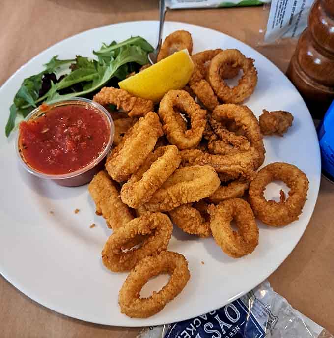 Crispy calamari rings that prove the ocean's greatest hits never go out of style, ever.