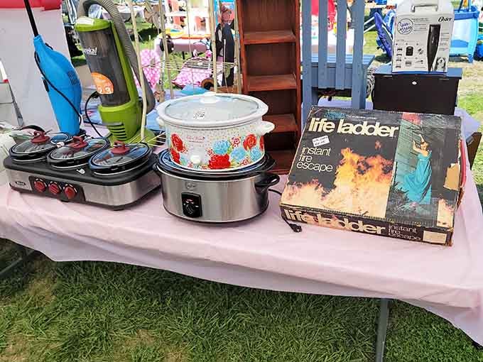 That vintage slow cooker with the floral pattern probably made a thousand pot roasts in its glory days.