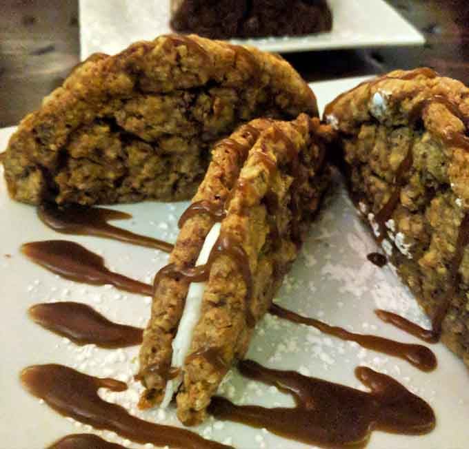 Oatmeal cookies drizzled with chocolate, because even your healthiest dessert choice deserves a little extra something on top.