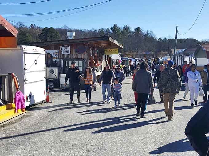 Weekend warriors on the hunt, armed with tote bags and determination, living their best treasure-seeking lives.