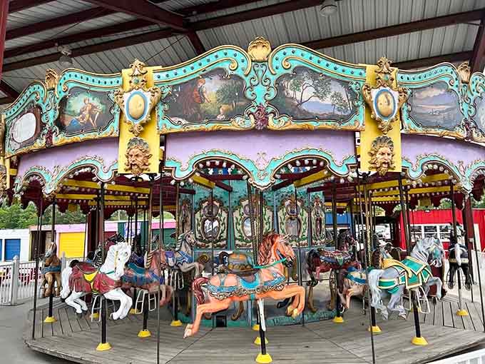 This ornate carousel brings old-fashioned charm to your shopping adventure, because why shouldn't flea markets have whimsy?