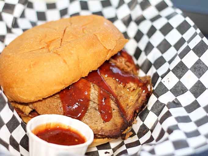 A brisket sandwich that understands the assignment and then goes above and beyond for extra credit.