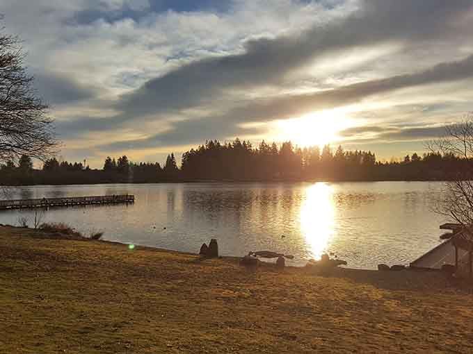 Blackmans Lake at sunset delivers nature's own light show, free admission and absolutely worth the short drive from downtown.