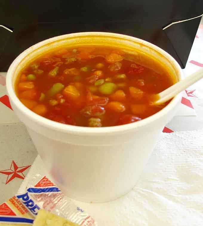 Hearty vegetable soup that warms you up faster than a compliment from your favorite neighbor.