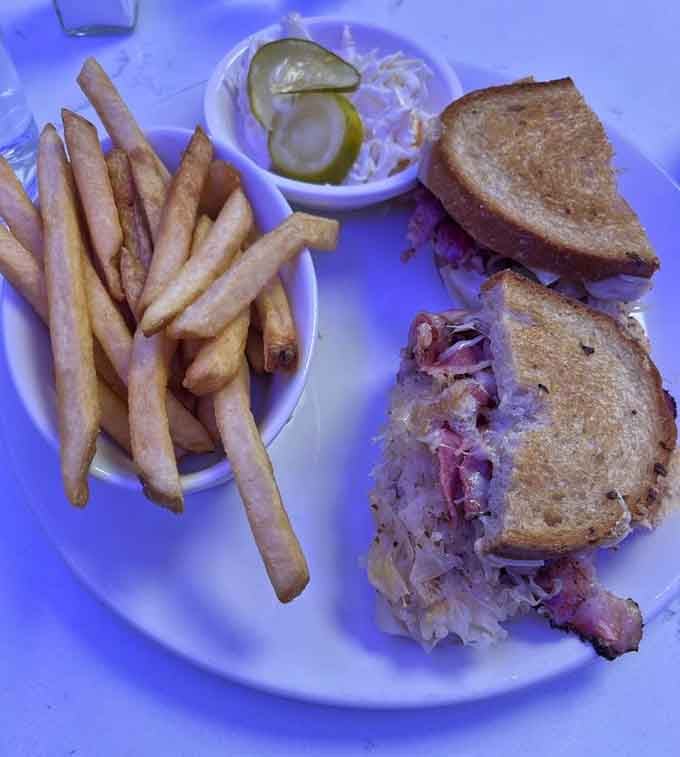 That pastrami Reuben looks like it could solve most of life's problems, one delicious bite at a time.