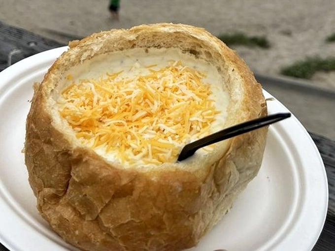Because sometimes regular chowder needs a blanket of melted cheese to reach its full potential, obviously.