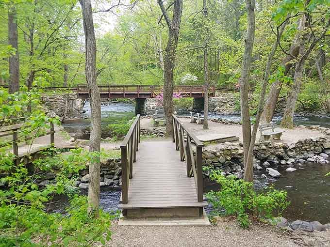 Cross this bridge and leave your worries on the other side, at least for the afternoon ahead.