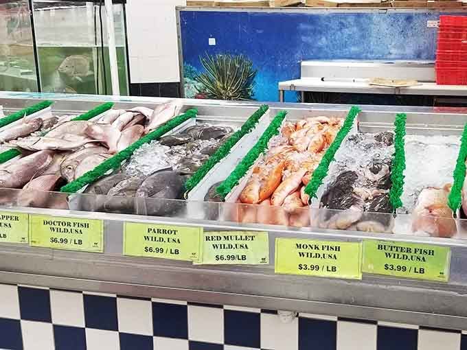 When the seafood counter displays this many varieties, you'll need a bigger boat&mdash;and a bigger shopping cart.