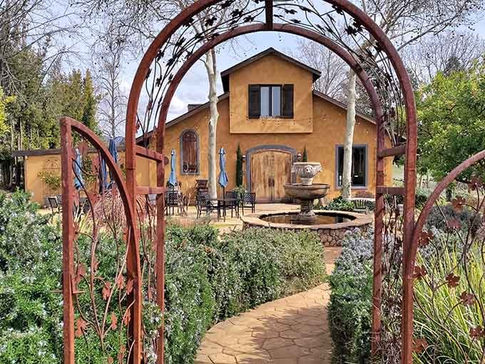 Garden pathways leading to wine country bliss, because California knows how to do romantic right.