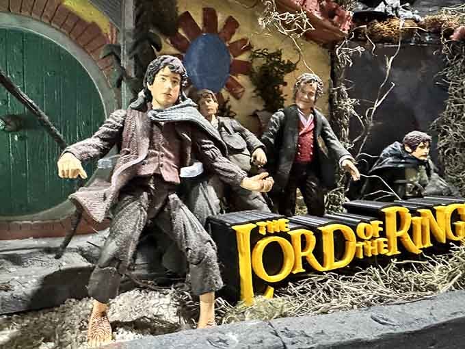 The Fellowship gathered together, reminding us when fantasy epics came with actual collectible figures you could hold.