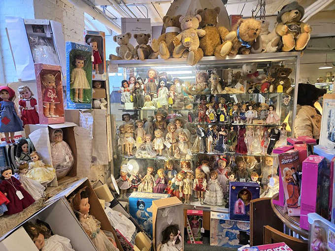 A doll collection that ranges from charming to slightly unsettling, depending on your childhood memories and horror movie tolerance.