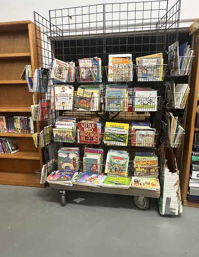 Children's books displayed on rolling carts, ready to spark imaginations and create the next generation of reading addicts.