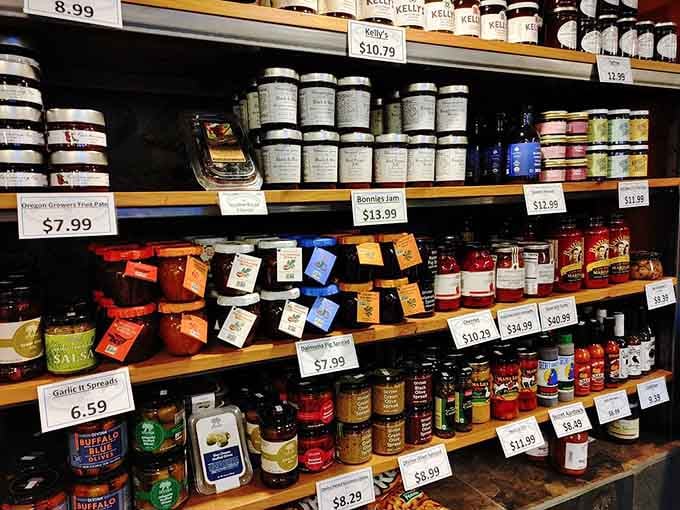 Shelves of spreads and jams that'll make you realize crackers have been waiting their whole lives for this moment.