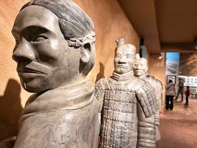 Ancient Chinese warriors standing guard, proving that some security systems never go out of style.