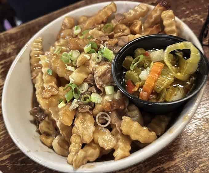 Chicago-style poutine with waffle fries and all the fixings, because when in the Windy City, do as the locals do.