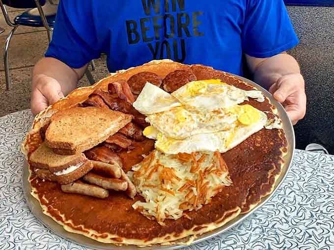This plate requires architectural planning to eat properly, and possibly a forklift to carry out of the kitchen.