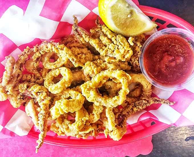 Calamari rings that actually taste like squid instead of rubber bands dipped in disappointment and regret.