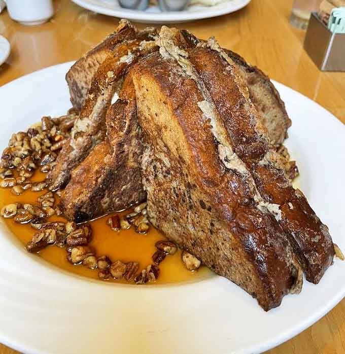 French Toast drizzled with syrup and pecans transforms breakfast into an event worth celebrating properly.