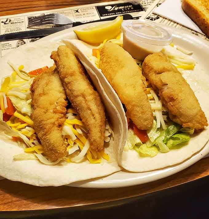 Walleye tacos bringing together Midwest fish traditions with a fun twist that works surprisingly well together.