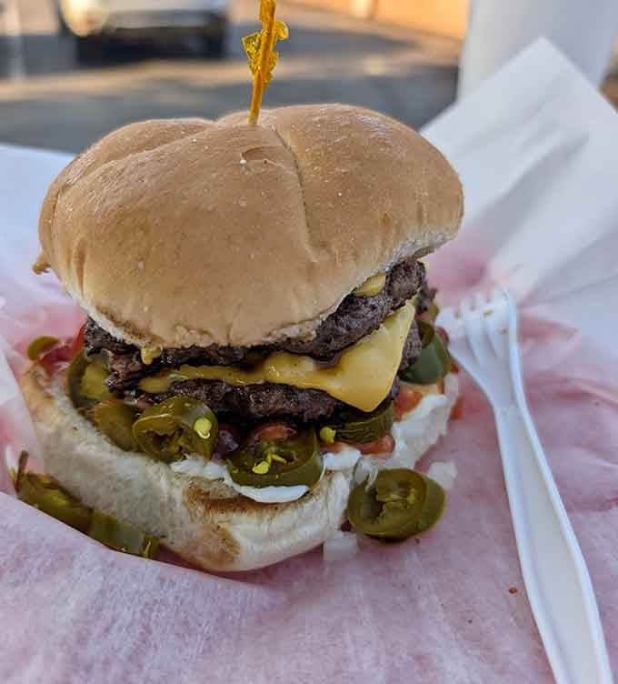 Those jalape&ntilde;os aren't messing around, bringing serious heat to an already impressive tower of deliciousness.