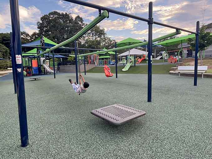 Ziplines deliver that flying sensation every kid craves, safely grounded in thoughtful inclusive design principles.