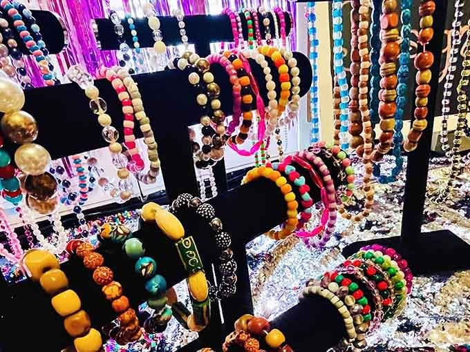 Colorful handcrafted jewelry and accessories sparkle with the kind of artisan quality that makes mass-produced items weep with shame.