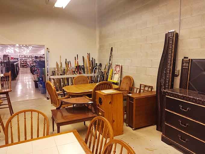 Solid wood furniture waiting patiently for someone to recognize its potential and give it a loving second home.